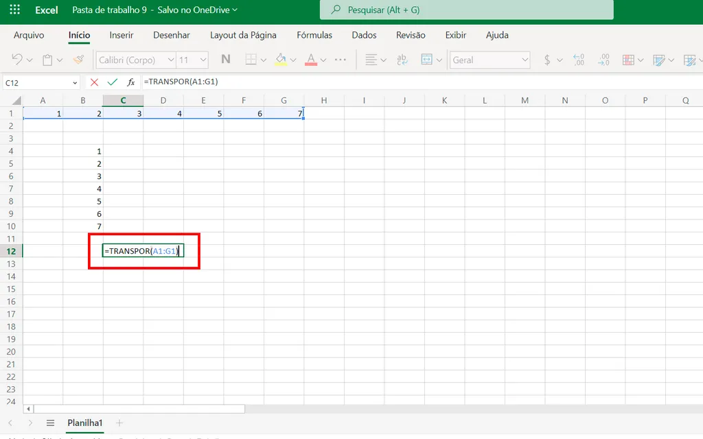 Como transformar linha em coluna no Excel - GA Suporte Tech