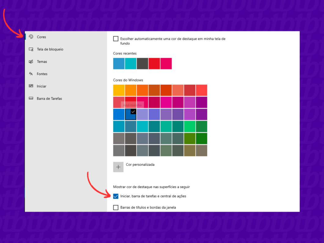 Como mudar a cor da barra de tarefas do Windows 10 ou 11 - GA Suporte Tech